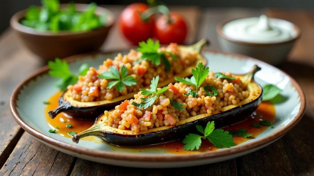 Albergínies Farcides: Gefüllte Auberginen [CreaTable] – Rezept für ...