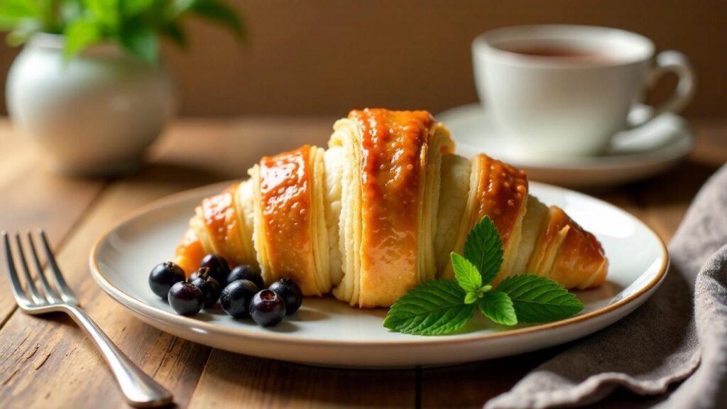 Croissants mit schwarzen Johannisbeeren und frischer Minze [CreaTable ...