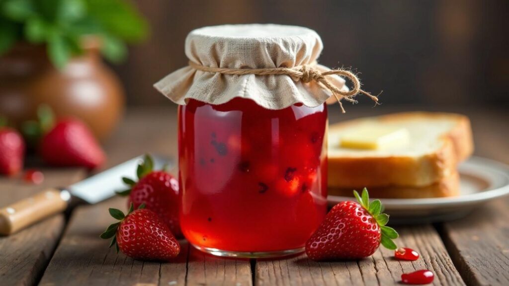 Elegantes Erdbeermarmelade 2 Zu 1 Ebenbild