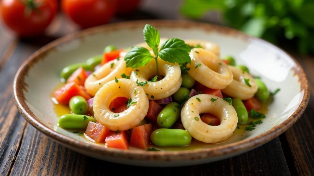Frischer Kalamari-Favasalat [CreaTable] – Rezept für Anfänger und ...