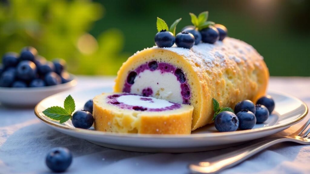 Heidelbeer-Biskuit-Roulade [CreaTable] – Rezept für Anfänger und ...