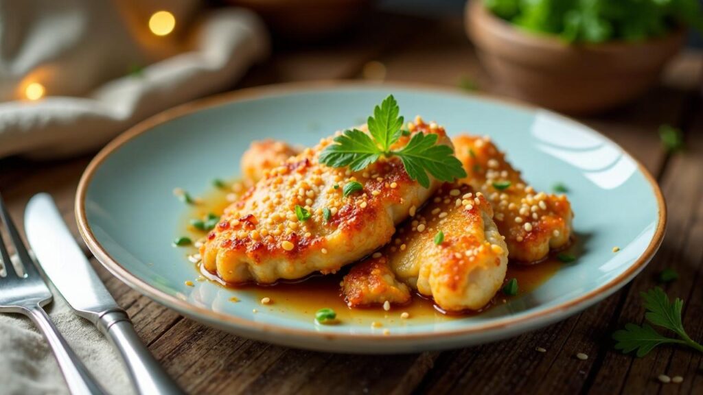 Knusprig gebackenes Huhn mit Sesamsamen [CreaTable] – Rezept für ...