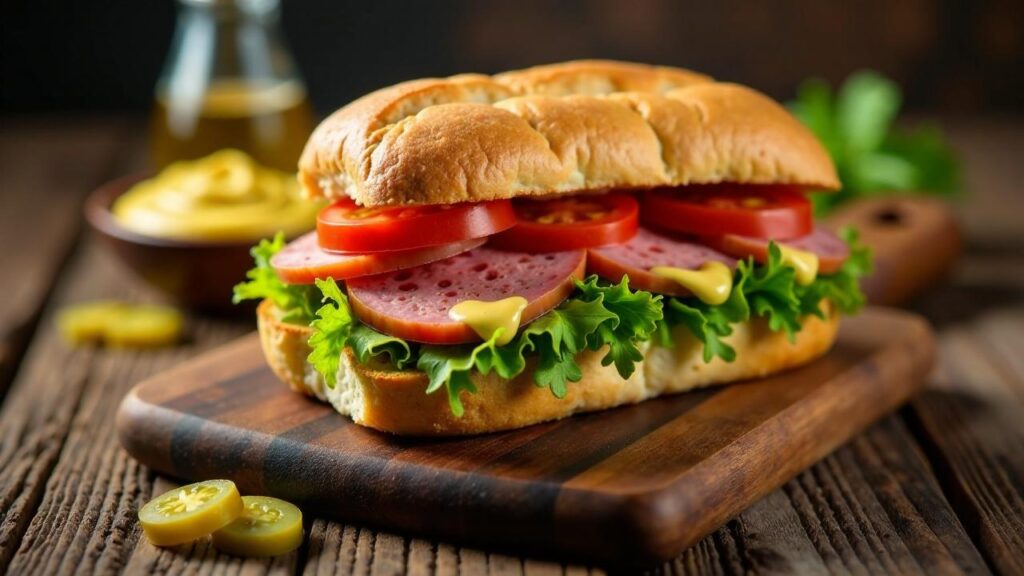 Leberkäse Baguette Mit Senf Mayonnaise Creatable Rezept Für 9564