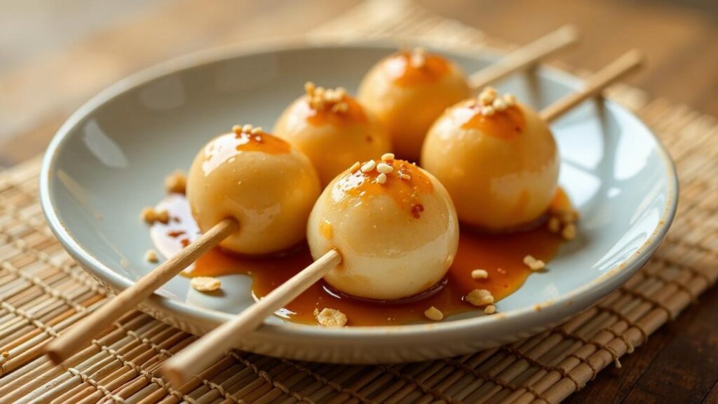 Mitarashi Dango – Süßes Reisbällchen-Dessert [CreaTable] – Rezept für ...