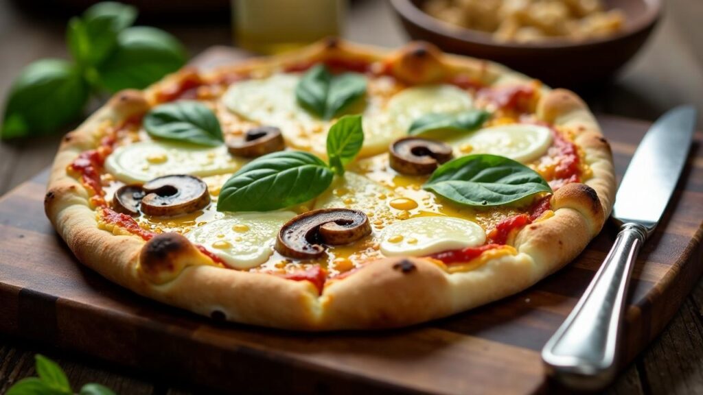 Pizza mit Champignons und Trüffelöl [CreaTable] – Rezept für Anfänger ...