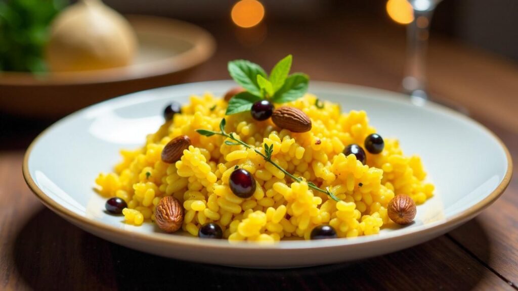 Safranreis mit Mandeln und Rosinen [CreaTable] – Rezept für Anfänger ...