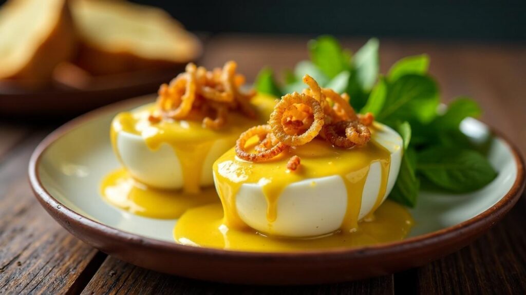 Senfeier mit Röstzwiebeln [CreaTable] – Rezept für Anfänger und ...