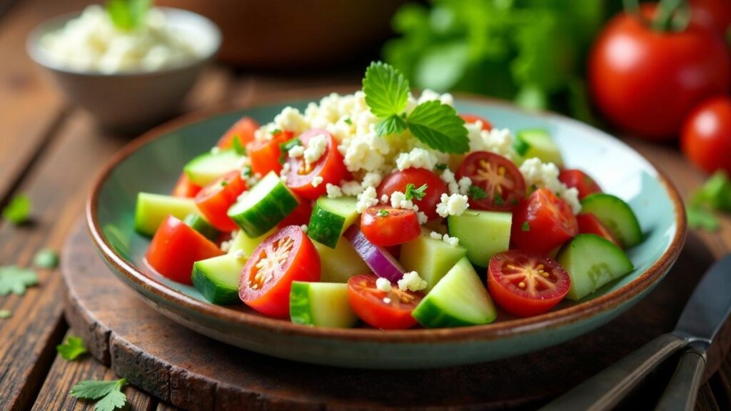 Šopska Salata (salzarme Balkansalat) [CreaTable] – Rezept für Anfänger ...